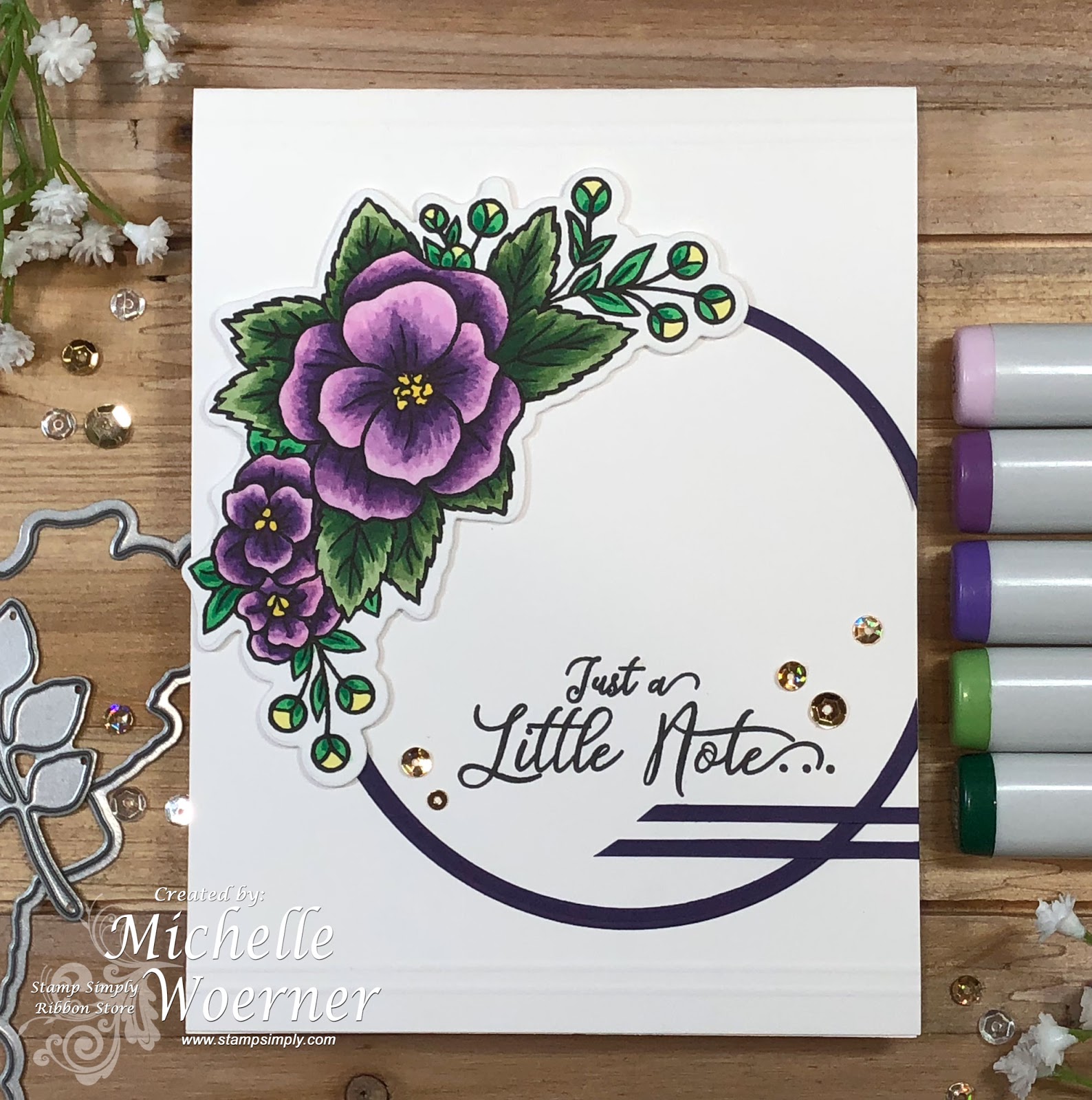 Stop and Stamp the roses: Floral cluster note card set