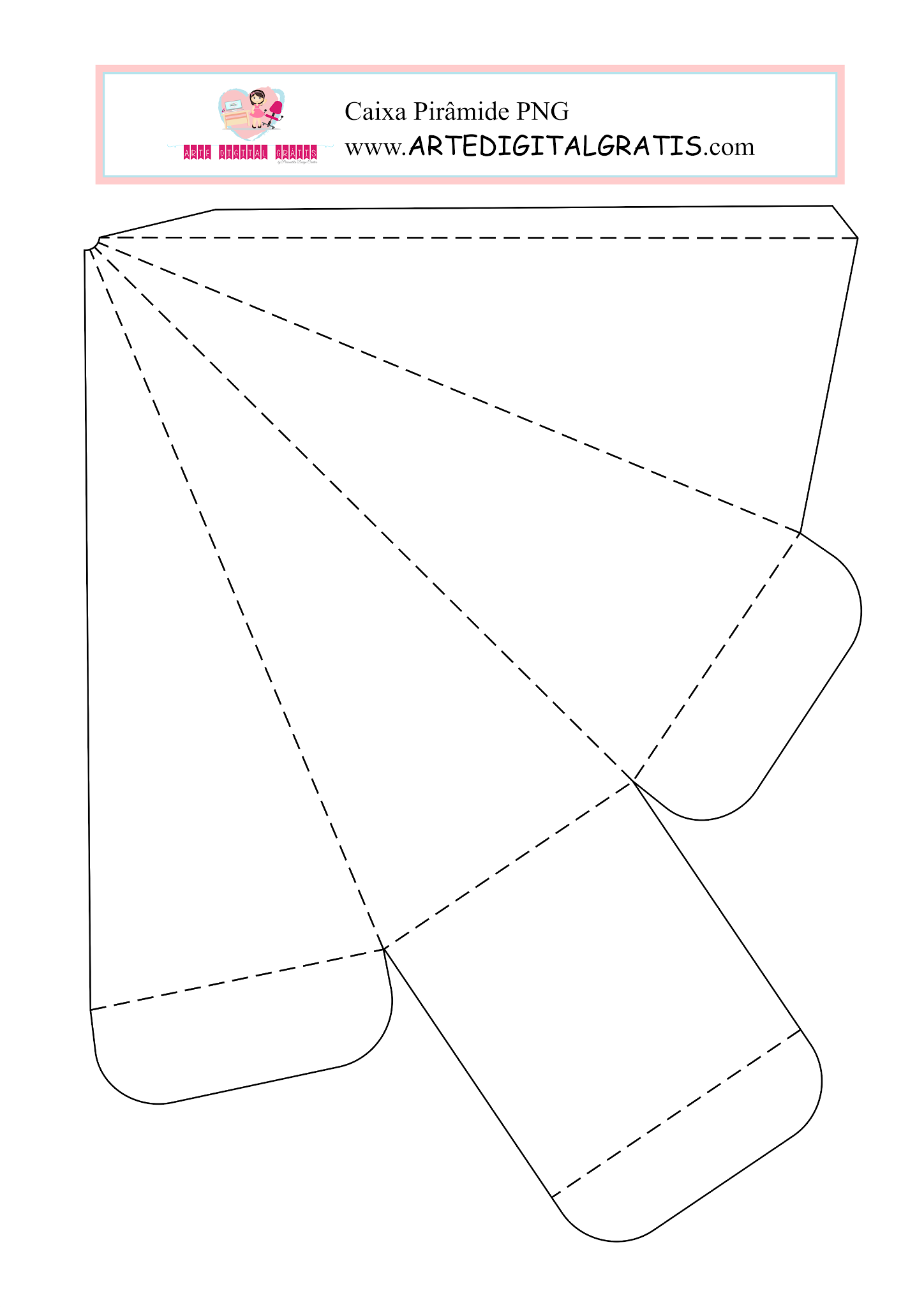 MOLDE CAIXA PIRÂMIDE EM PNG GRÁTIS - Arte Digital Grátis