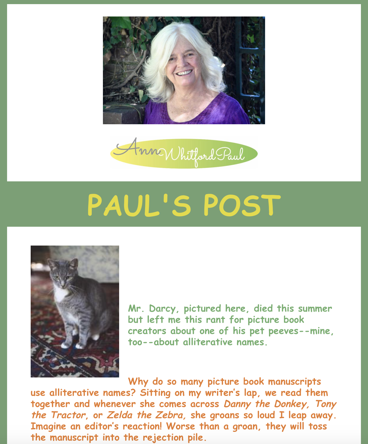 The Official SCBWI Blog: A Mr. Darcy Rant About Alliterative Names: A ...