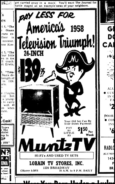 Brady's Bunch of Lorain County Nostalgia: Muntz TV Ad – November 18, 1957