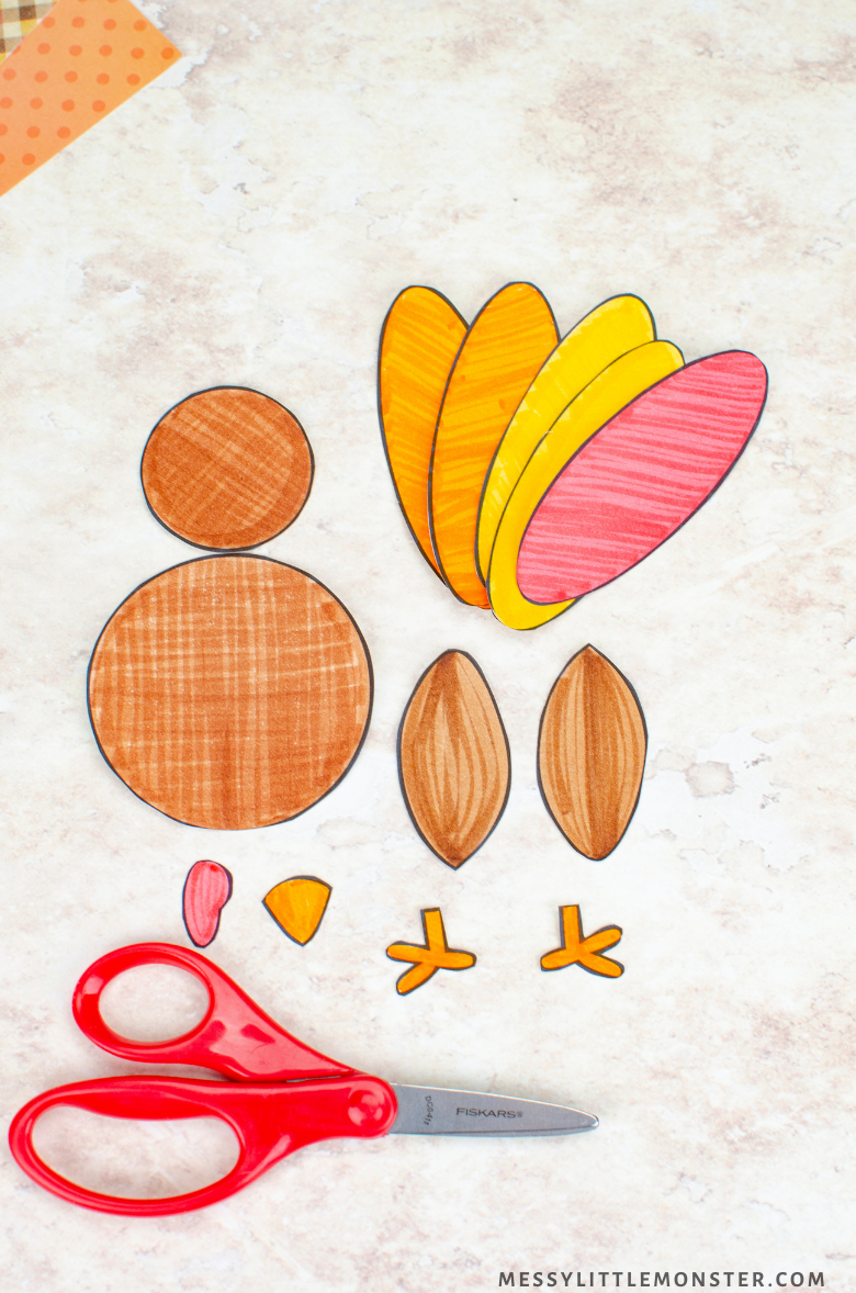 Turkey Craft Template - Mix and Match Thanksgiving craft - Messy Little ...