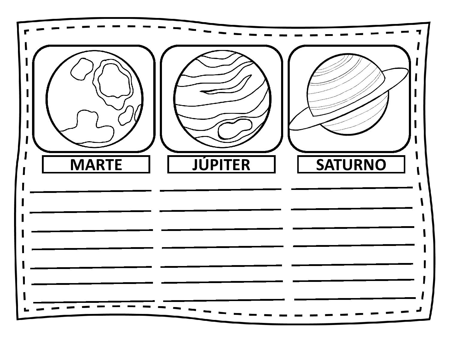 Fichas de Primaria: El sistema solar