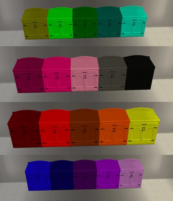 The Sims 2: Double Wood Counters (RECOLORS) - Set of 20 (FREE DOWNLOAD)