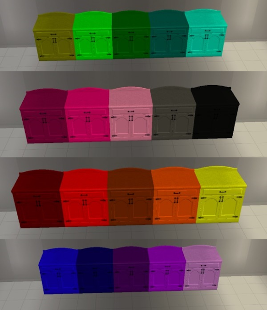 The Sims 2: Double Wood Counters (RECOLORS) - Set of 20 (FREE DOWNLOAD)