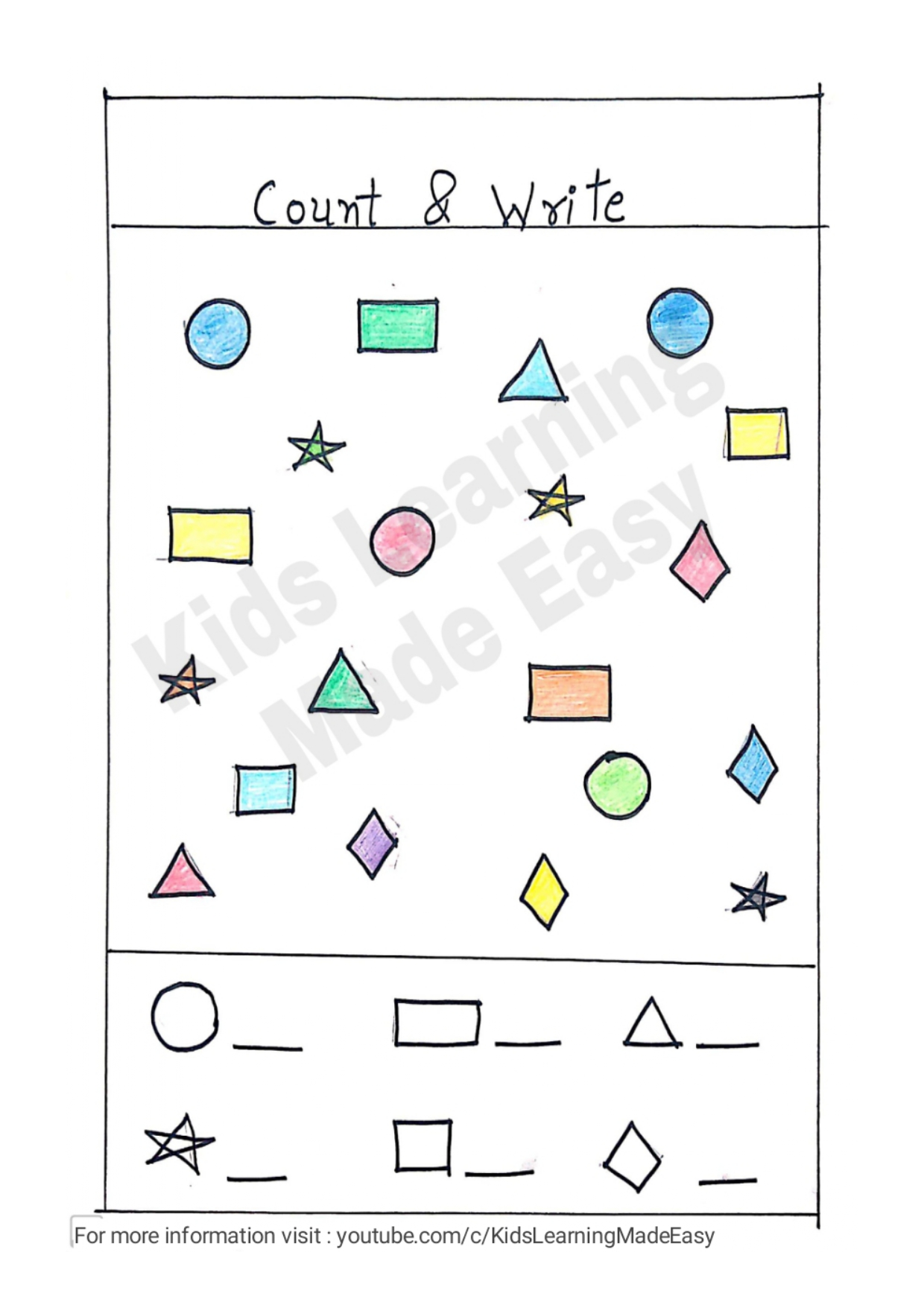 UKG Worksheets Maths | Part 1