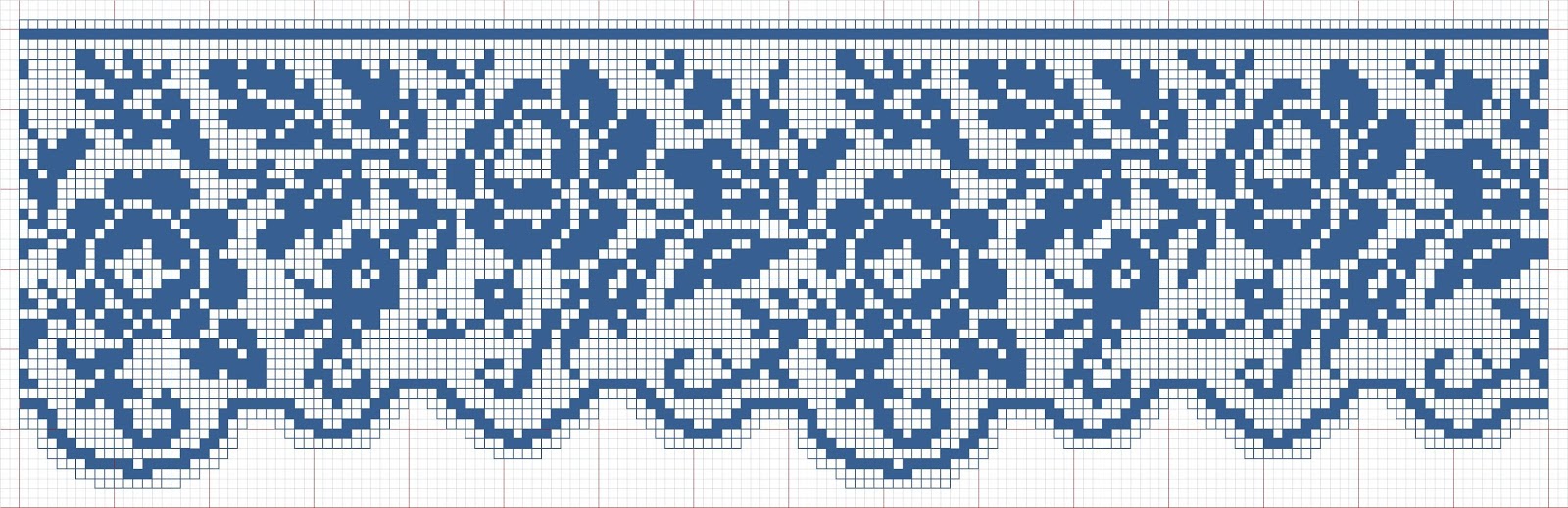 Filet - Crochet Patterns: Filet Pattern 04 - Roses