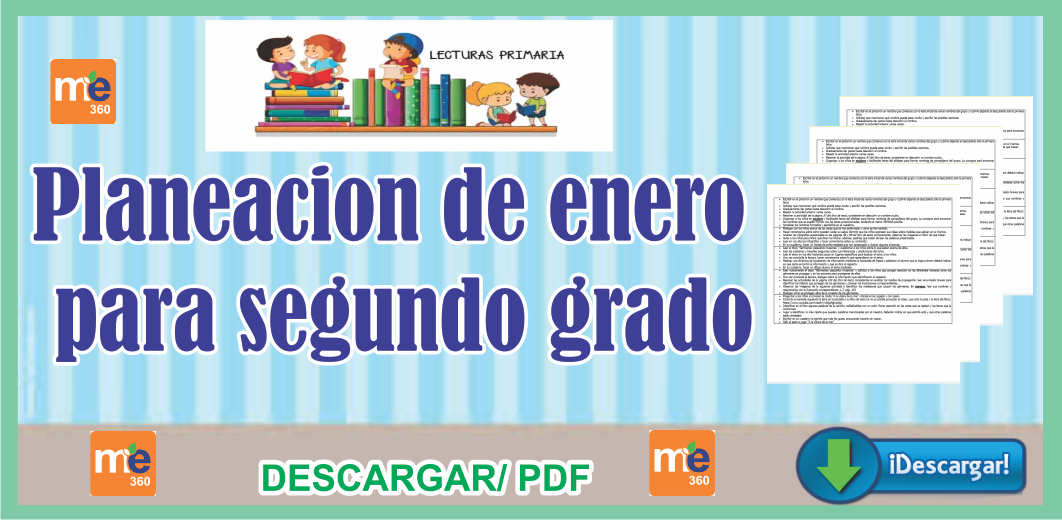 Planeación del mes de enero para segundo grado