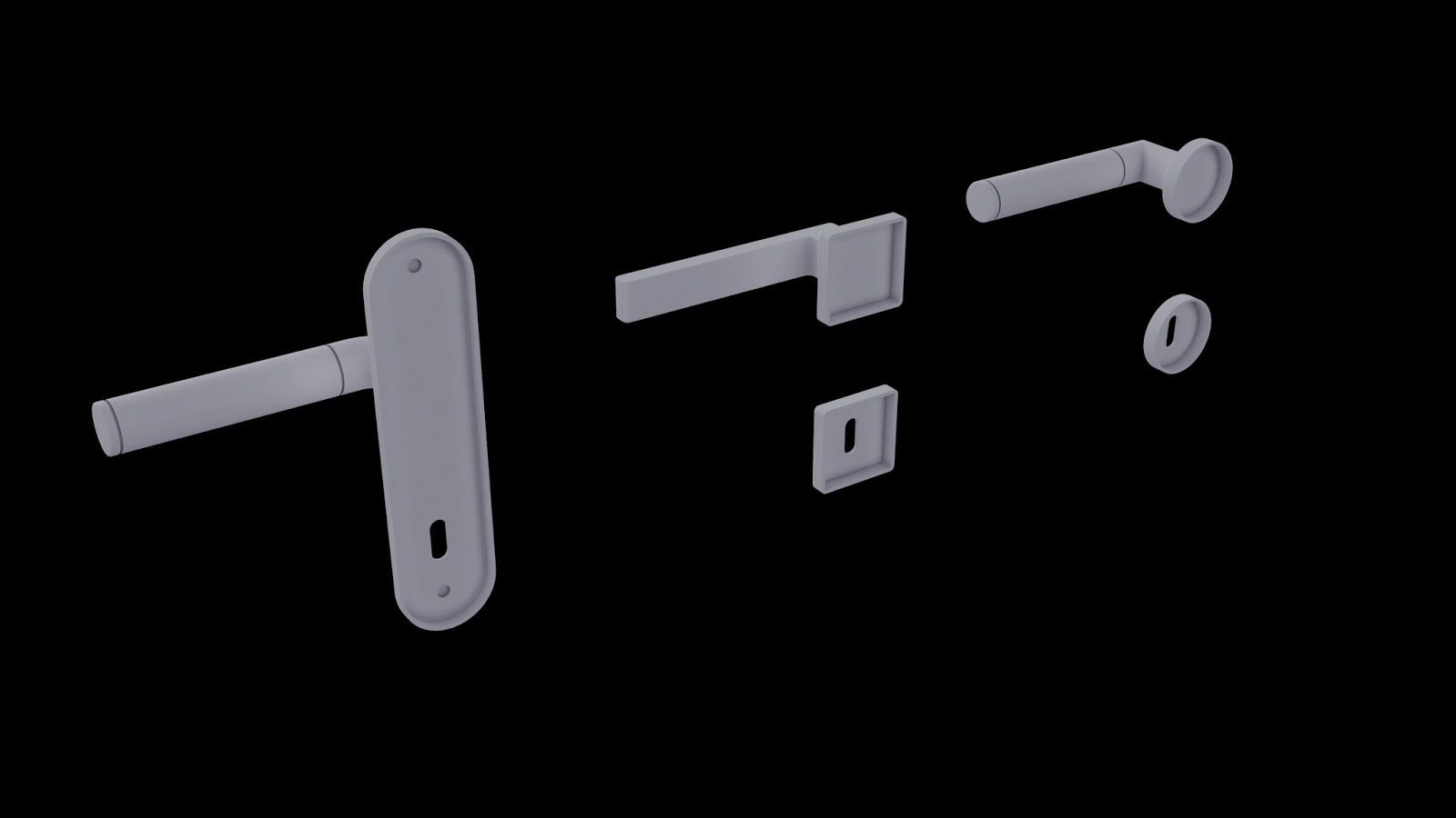 5038. Free door handle set 3d models