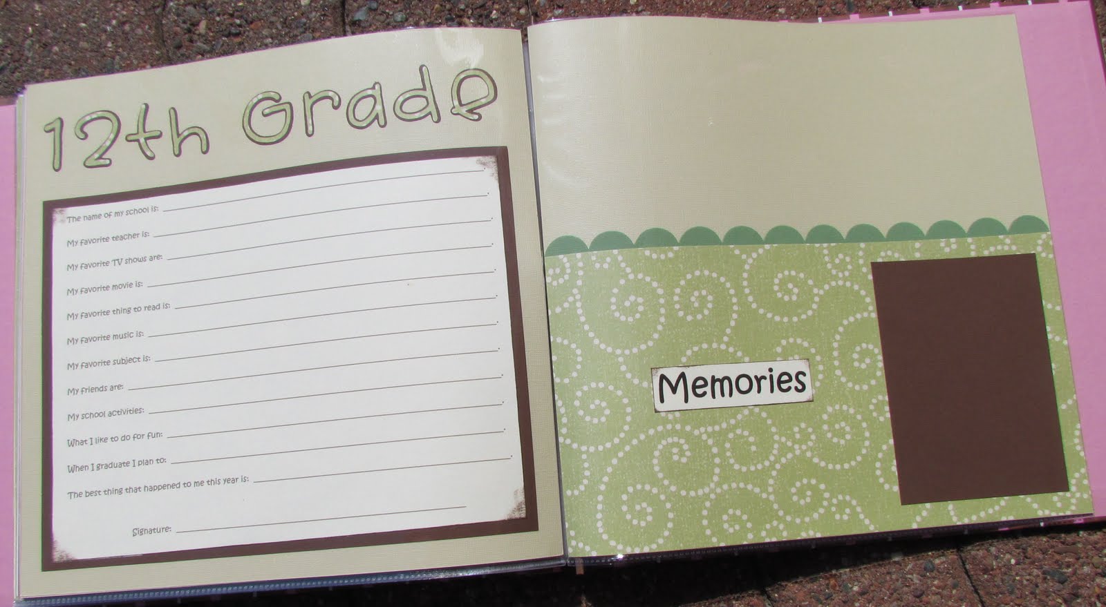 Timesaving Designs: PK-12th grade 12x12 School Memory Album