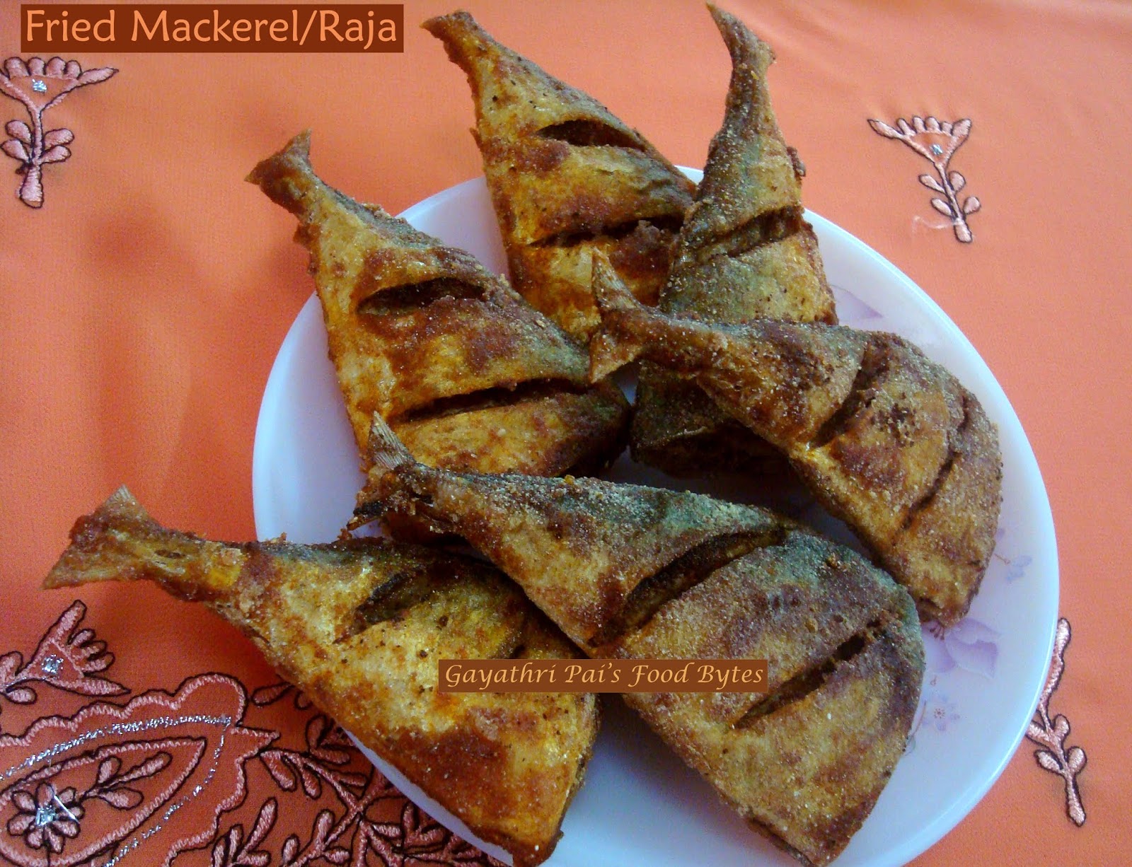 Gayathri Pai's Food Bytes: Raja/ Bangda/ Bangude/ Mackerel Fish Fry.