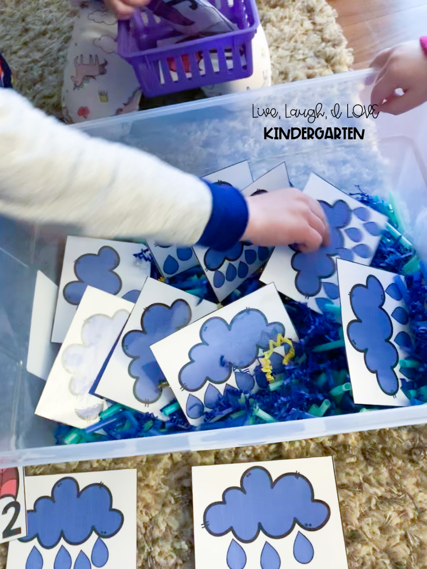 I Added Our Raindrop Counting Cards From My Spring Pack Along With A Number Tracing Sheet
