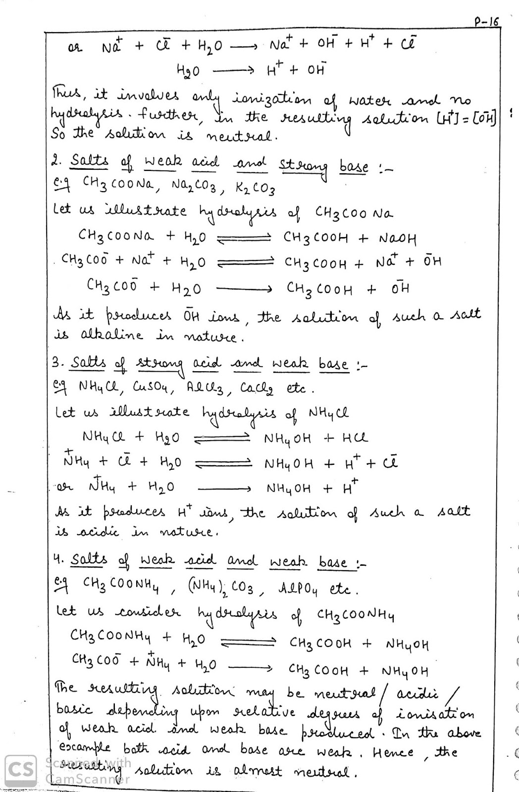 Equilibrium Handwritten Notes for 11th Chemistry