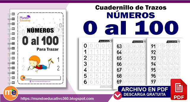 Cuadernillo de Trazos NÚMEROS del 0 al 100