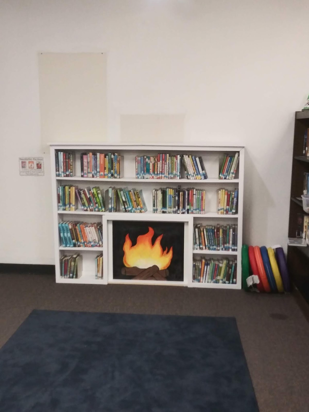 Faux Fireplace Bookshelf for the Library