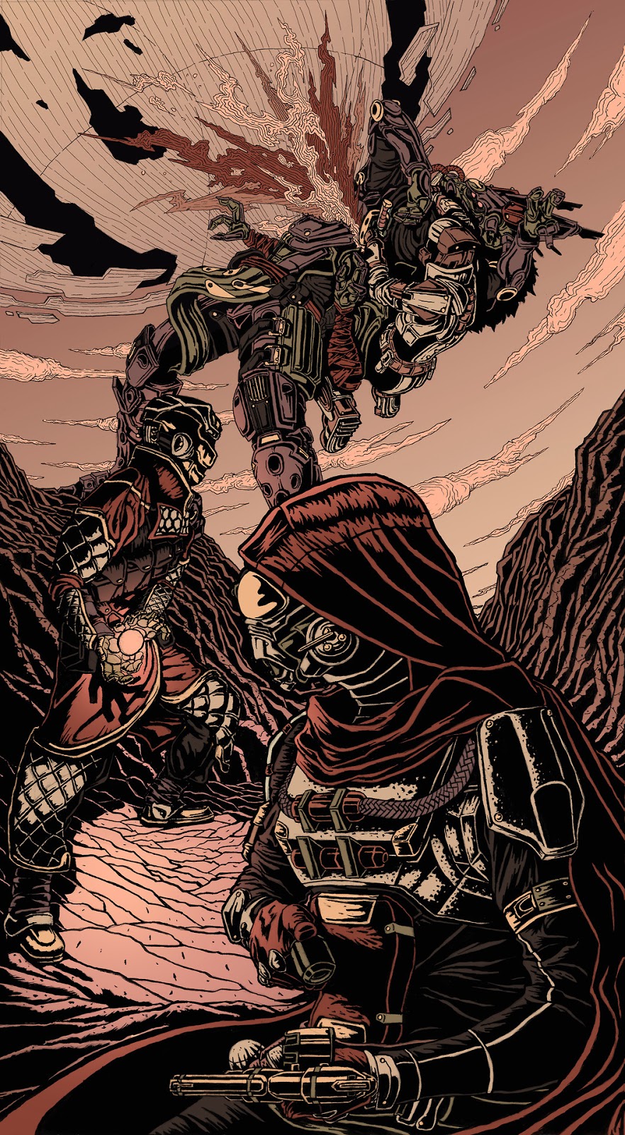 Destiny fan art "Warriors" by Dalton Pancarinha - Post Game Lobby