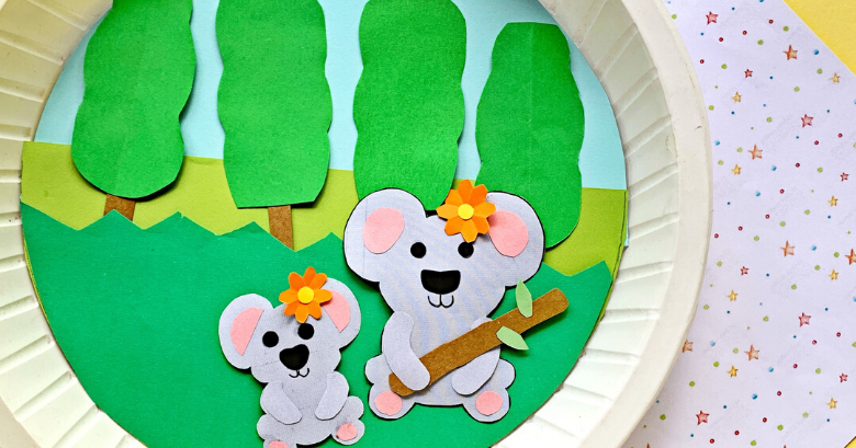 Paper Plate Koala Craft - Messy Little Monster