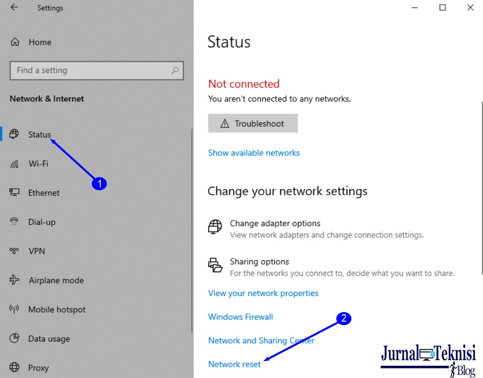 Cara Mereset Pengaturan Jaringan Windows 10 - Jurnal Teknisi