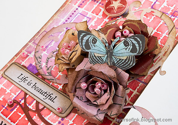 Layers of ink: Dimensional Rose Tag Tutorial