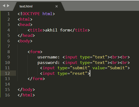 Html Form Reset Button