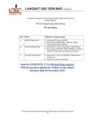 Langsat Osc Jawatan Kosong Terkini | Panas