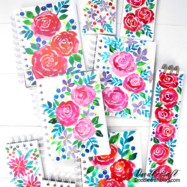 Watercolor Floral Notebooks with The Cinch Binding Tool!
