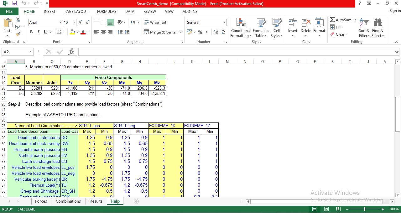 Creates Load Combinations And Finds Maximum Minimum Force Envelopes For 