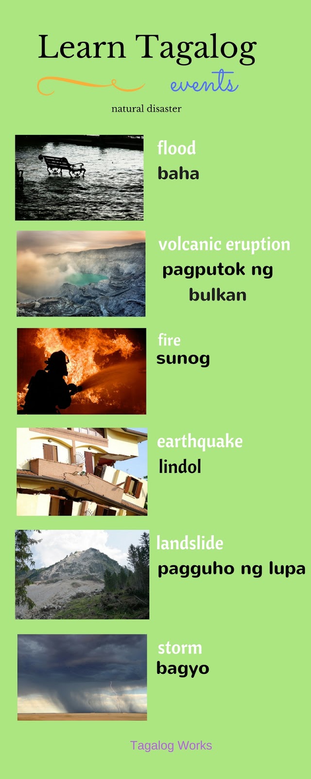 Weather, Nature and Natural Disasters in Tagalog
