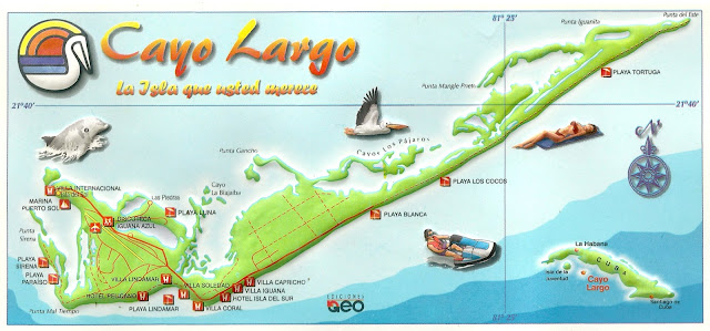 My Favorite Views: Cuba - Cayo Largo Map on Raised Image Postcard