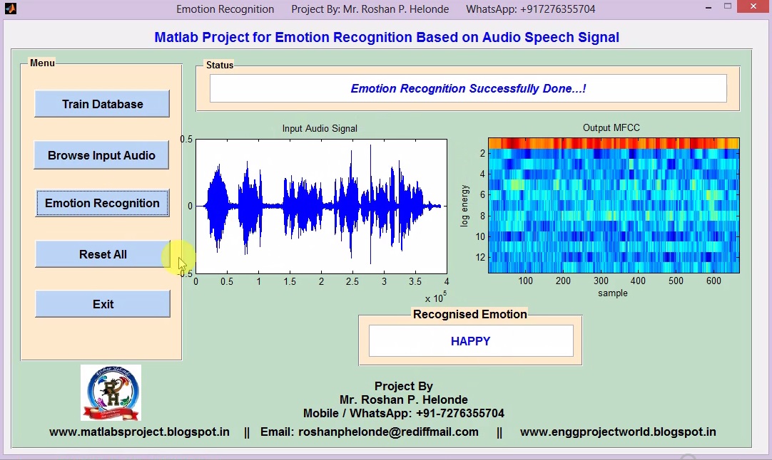 Emotion Detection From Audio Using Matlab Code ~ Matlabs Code
