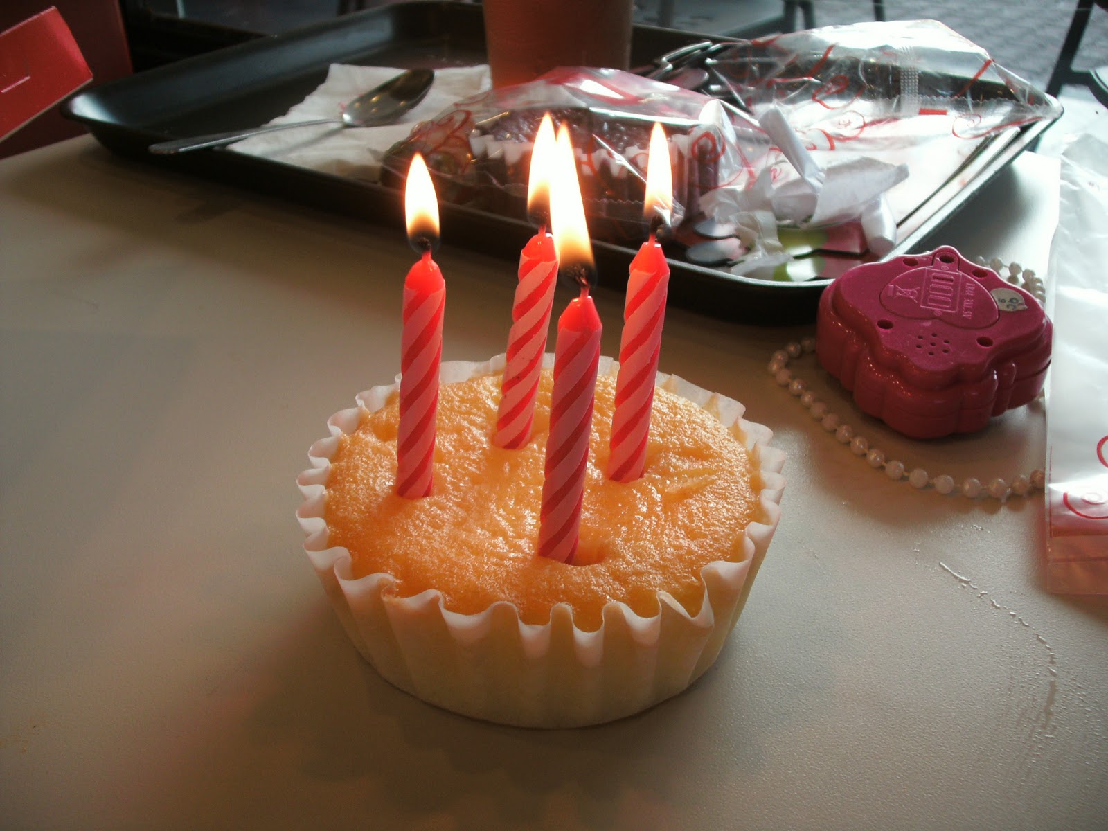 Thank You, Bro!: Four candles in a cupcake