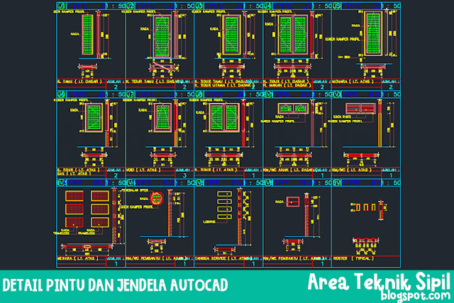 Download AutoCAD Detail Pintu dan Jendela [Gratis] ~ Area TEKNIK SIPIL
