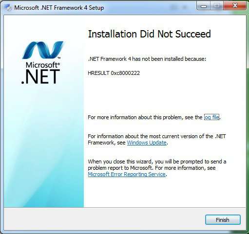 Mengatasi .Net Framework 4 Error HRESULT 0xc8000222 di Windows 7 - Denarta