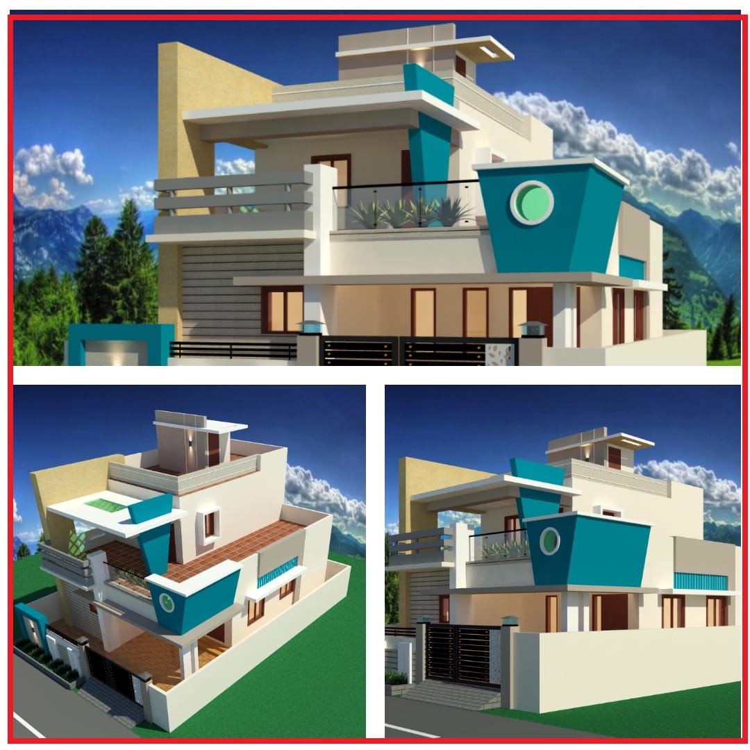 residential building plan section elevation pdf | HOUSE FRONT ELEVATION ...