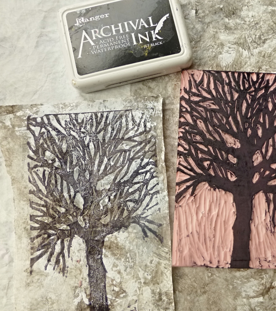 A Winter Tree Stamp Carving and Collage by Lynne Moncrieff - That's Crafty!