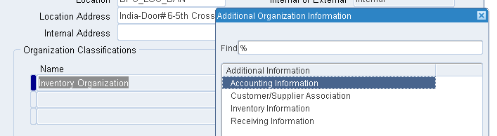 Oracle Inventory Defining Organization Learn Oracle