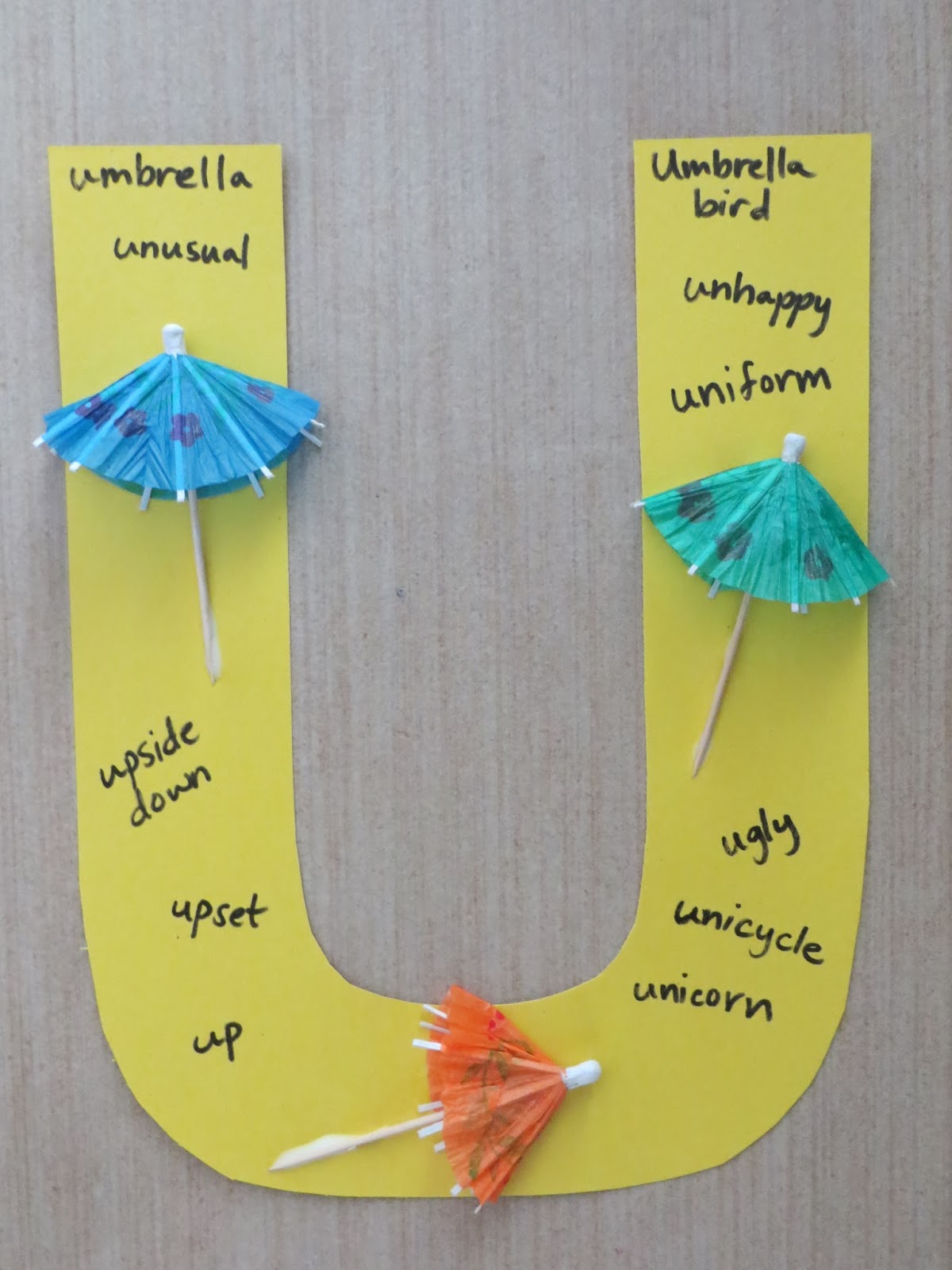 Brainstorm in Bloom: Unbelieveable Letter U (Alphabet ~ Single Stem Post)