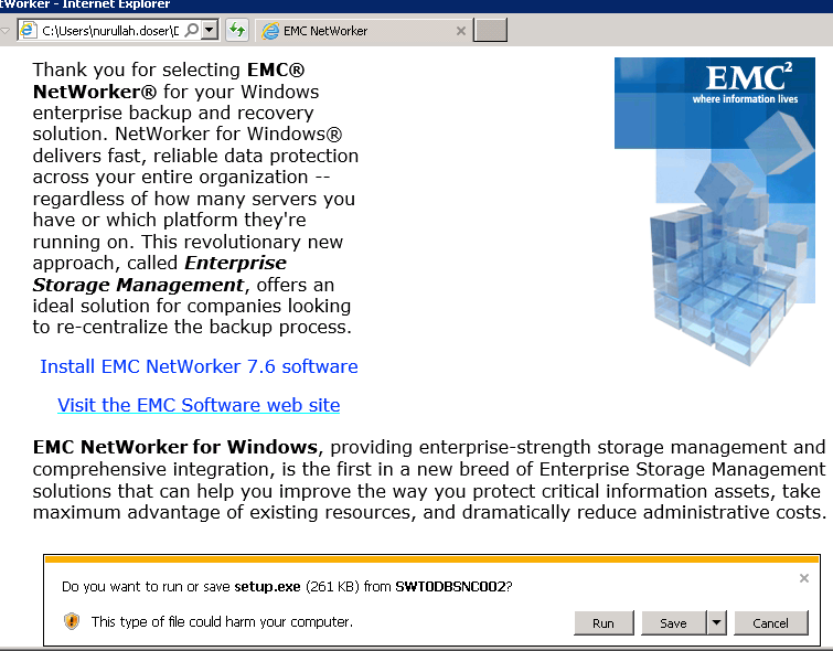 Nurullah DÖŞER: EMC Networker 7.6 Kurulumu
