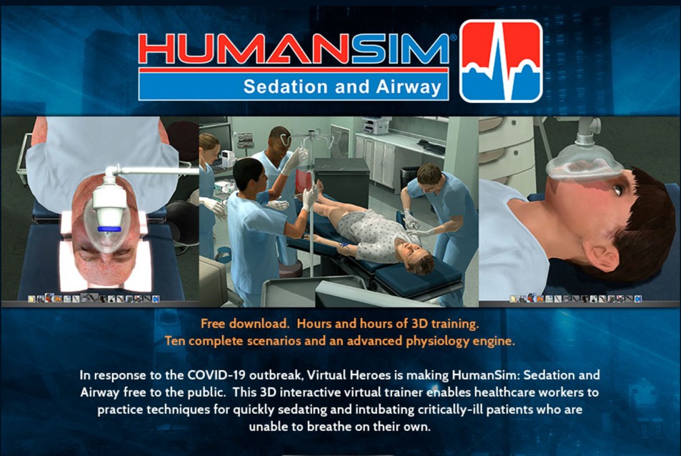 Virtual Heroes Makes HumanSim Sedation & Airway Free To The Public