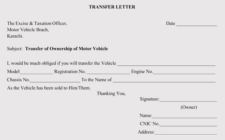Transfer Of Ownership Letter Template ~ Resume Letter