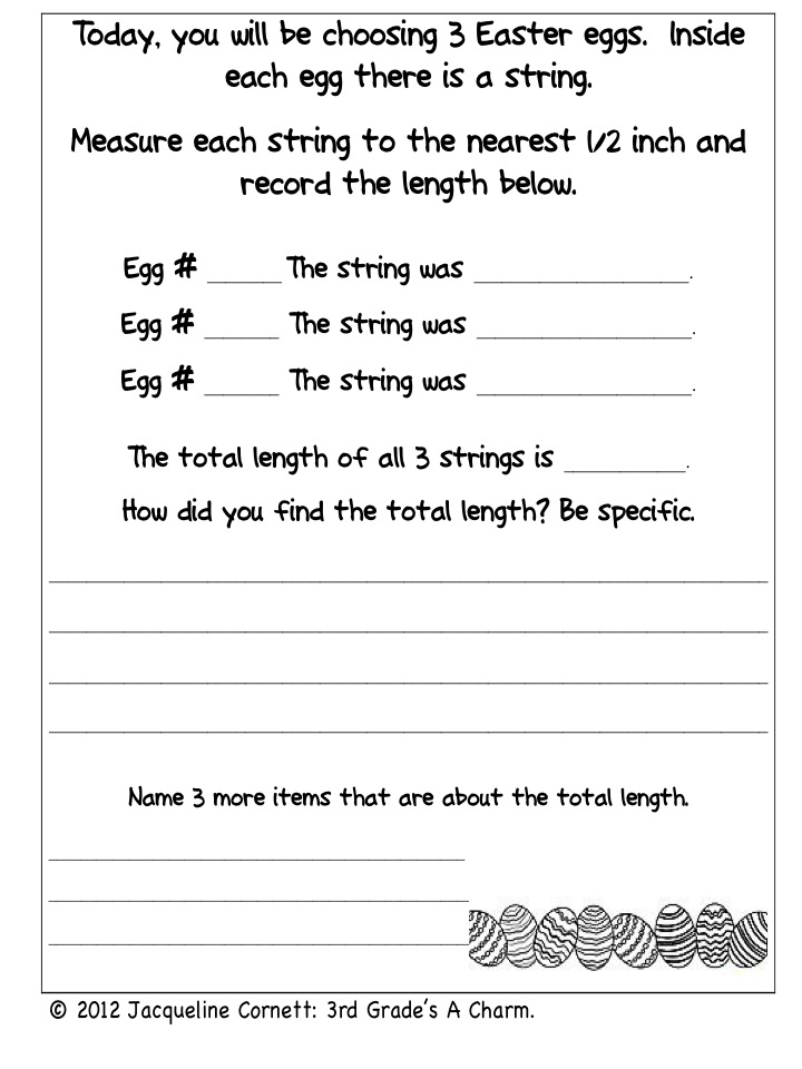3rd Grade's A Charm: Easter Themed Measurement Activity