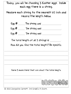 3rd Grade's A Charm: Easter Themed Measurement Activity