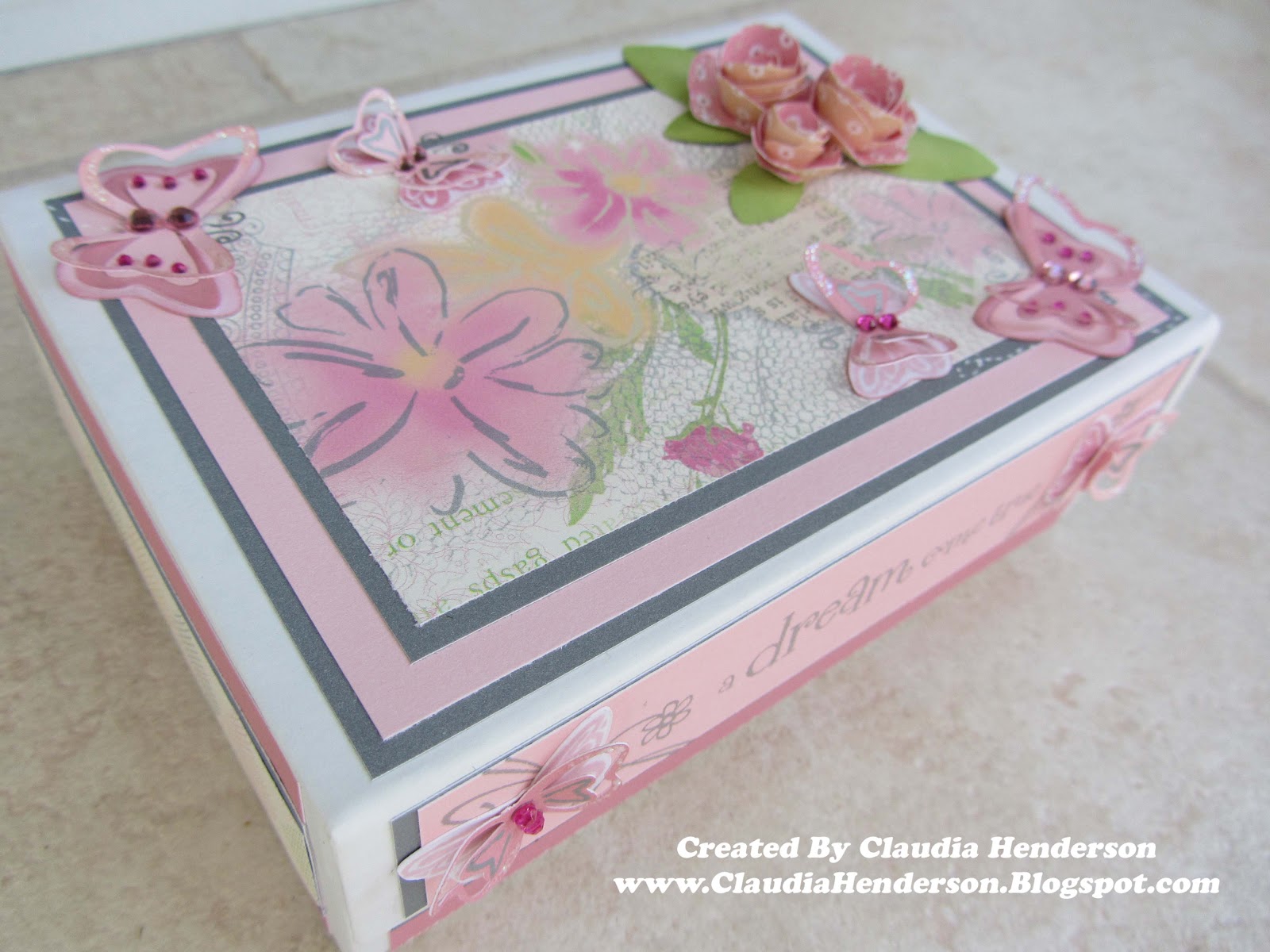 Crafting with a View: Pretty treasure box in pink