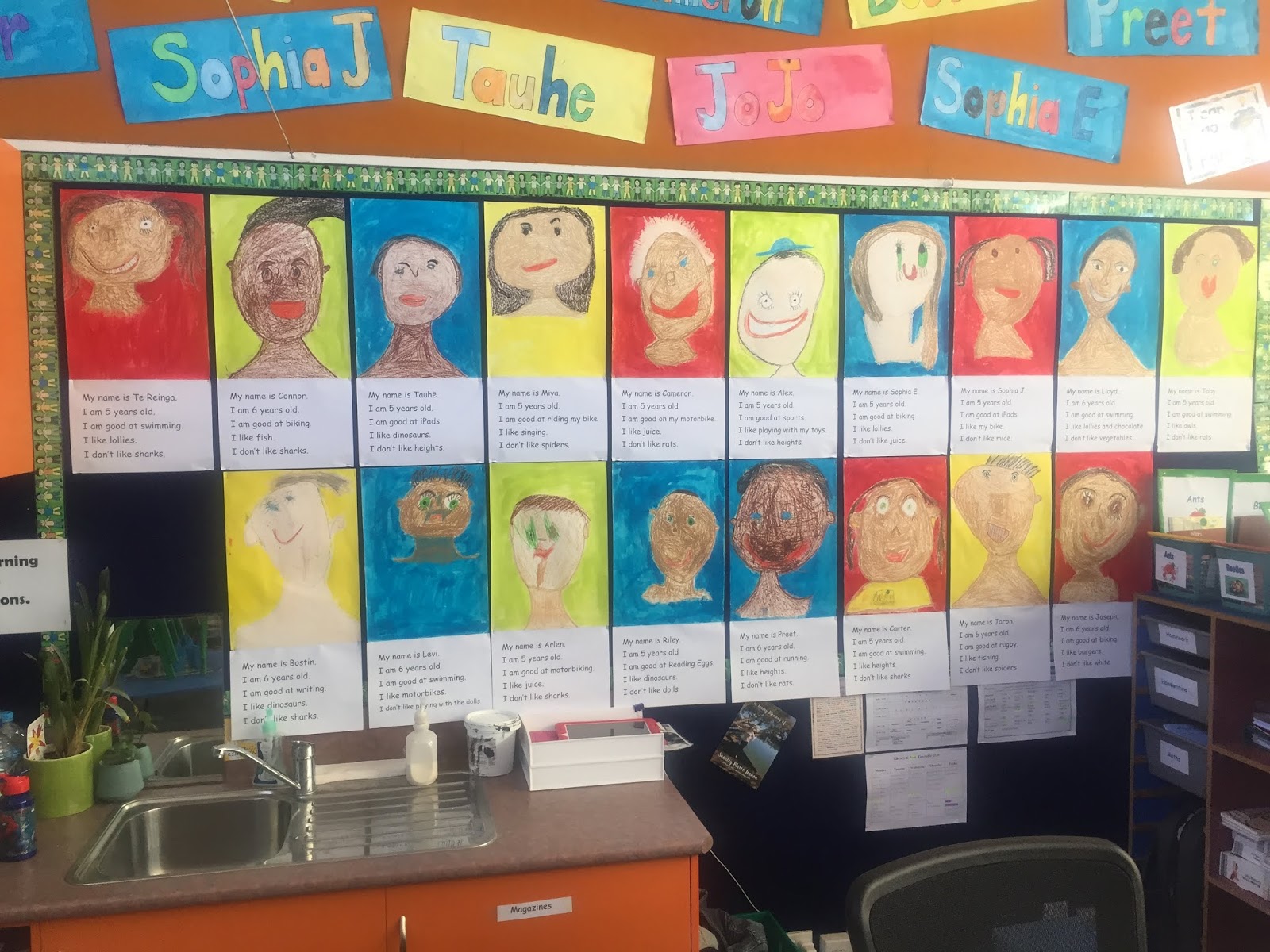 Te Pihi Whanau @ Paparore School: Self portraits and writing
