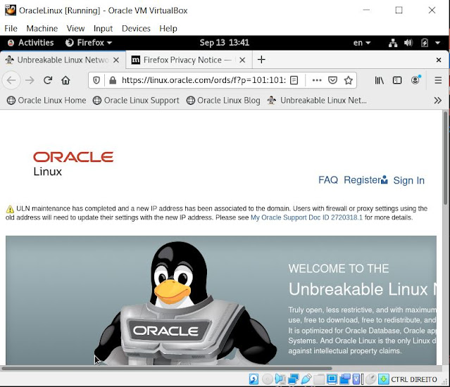 Máquina virtual Oracle Linux, para Virtual Box – Nós Explicamos-lhe