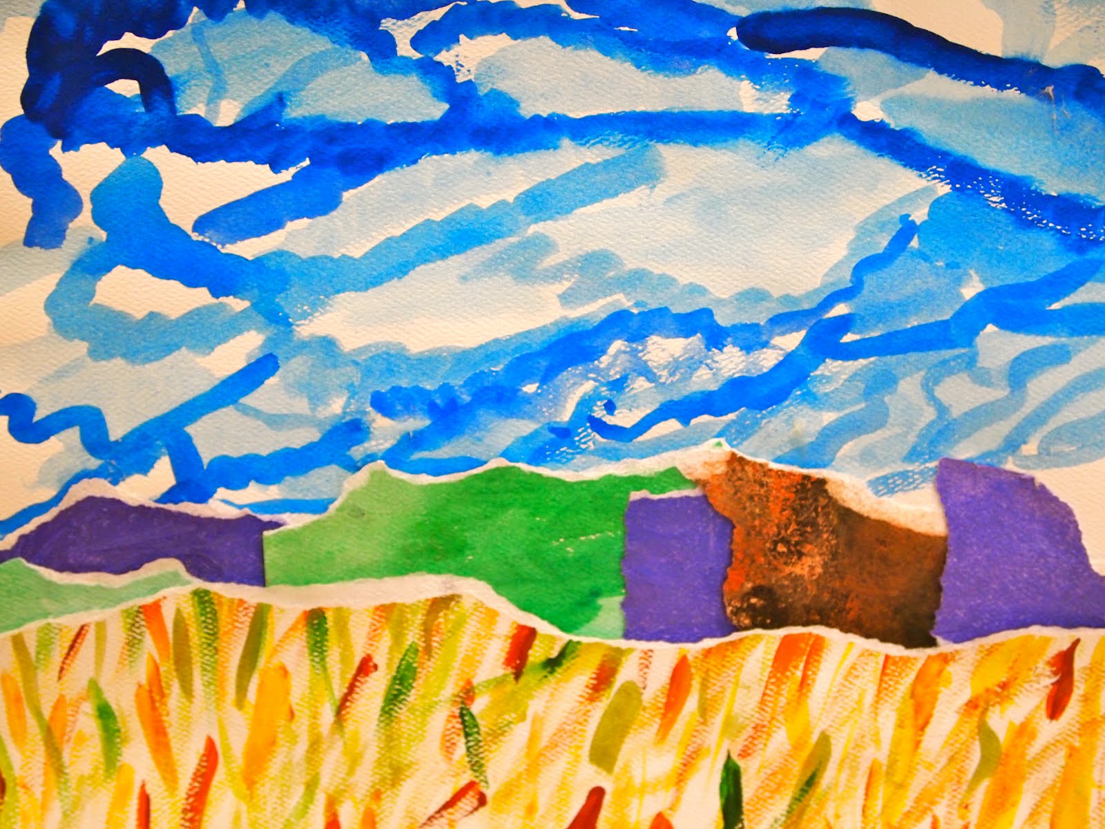 new city arts: second grade watercolor landscapes