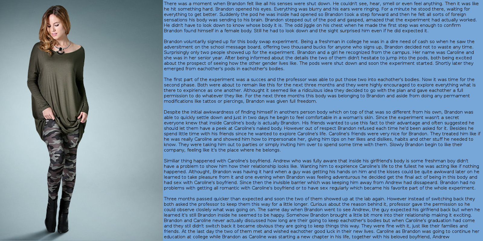 Marti's tg captions: College experiment