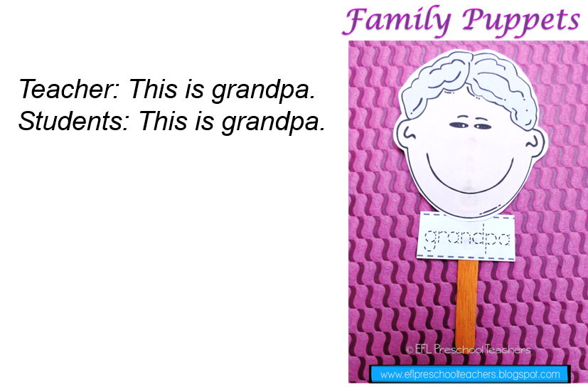 ESL/EFL Preschool Teachers: Family Unit Puppets