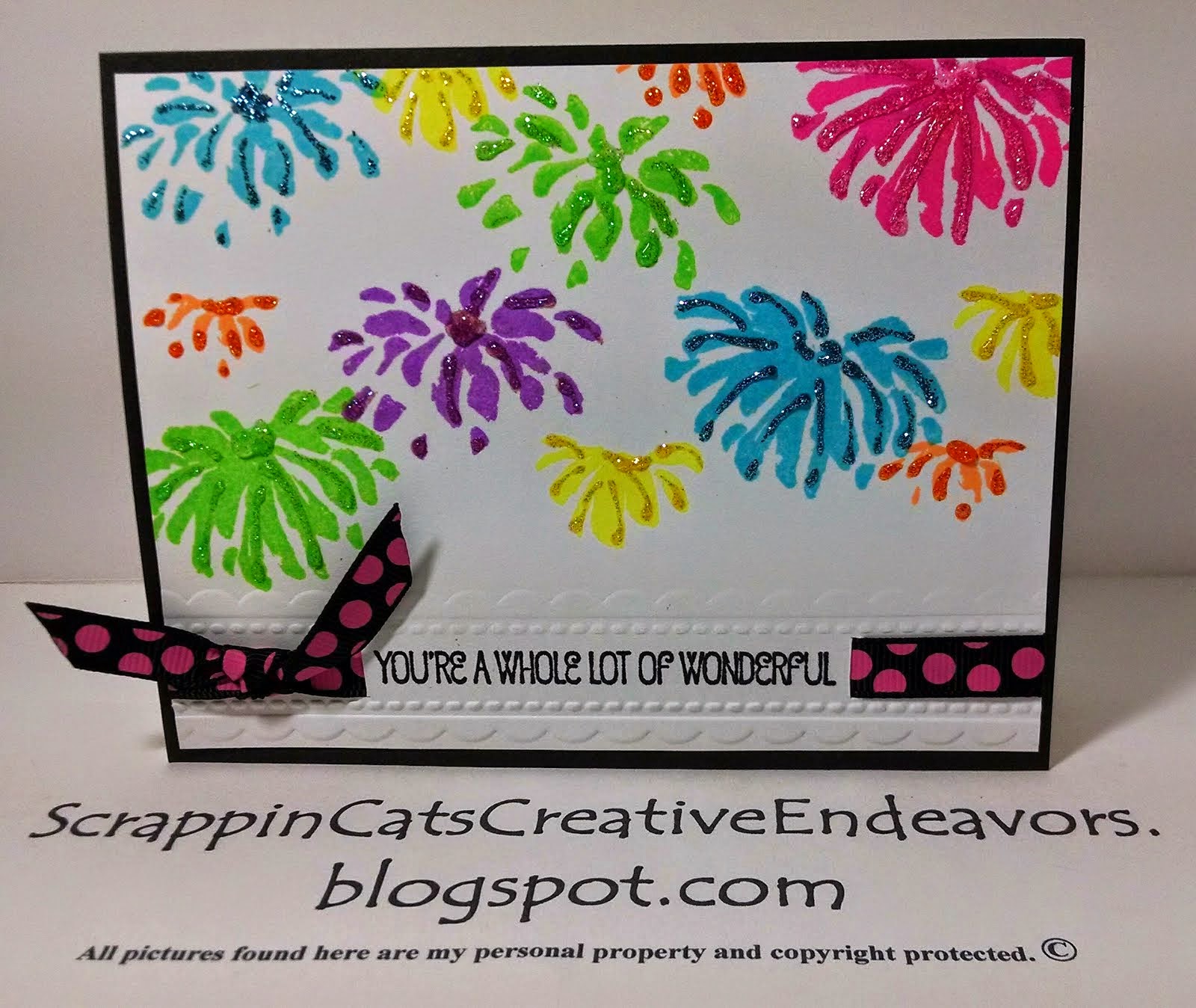 Welcome to Scrappin' Cat's Creative Endeavors: Neon fireworks card
