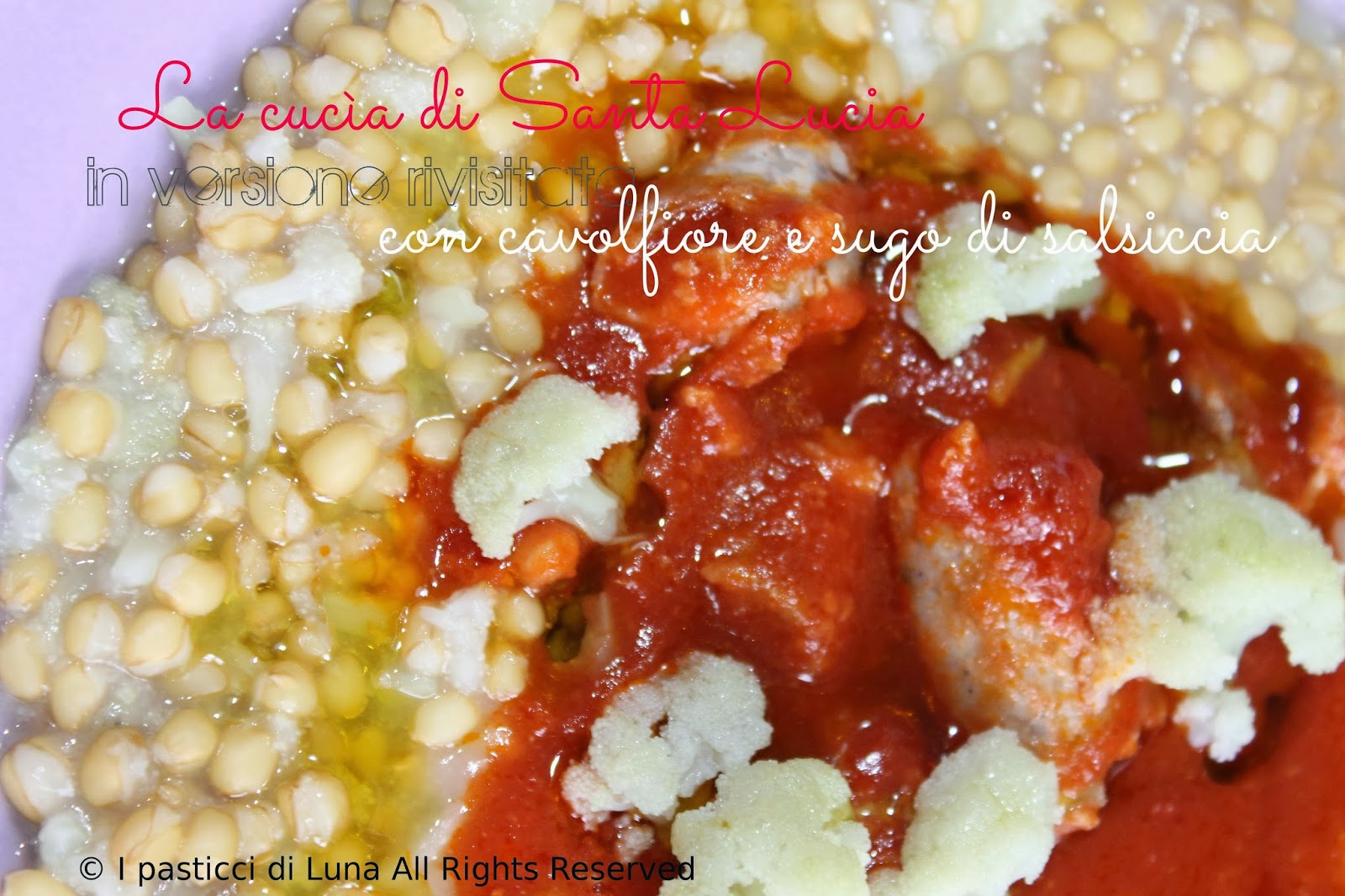 I Pasticci di Luna: Ricetta della cucìa di Santa Lucia con cavolfiore e ...
