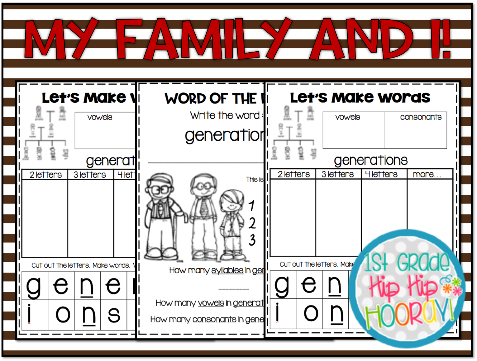 1st Grade Hip Hip Hooray!: My Family and I